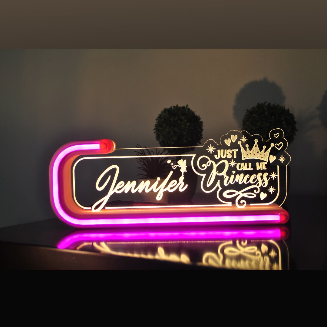 Neon Name Sign, Neon Desk Sign, Desk Name Plate With Neon, Office ...