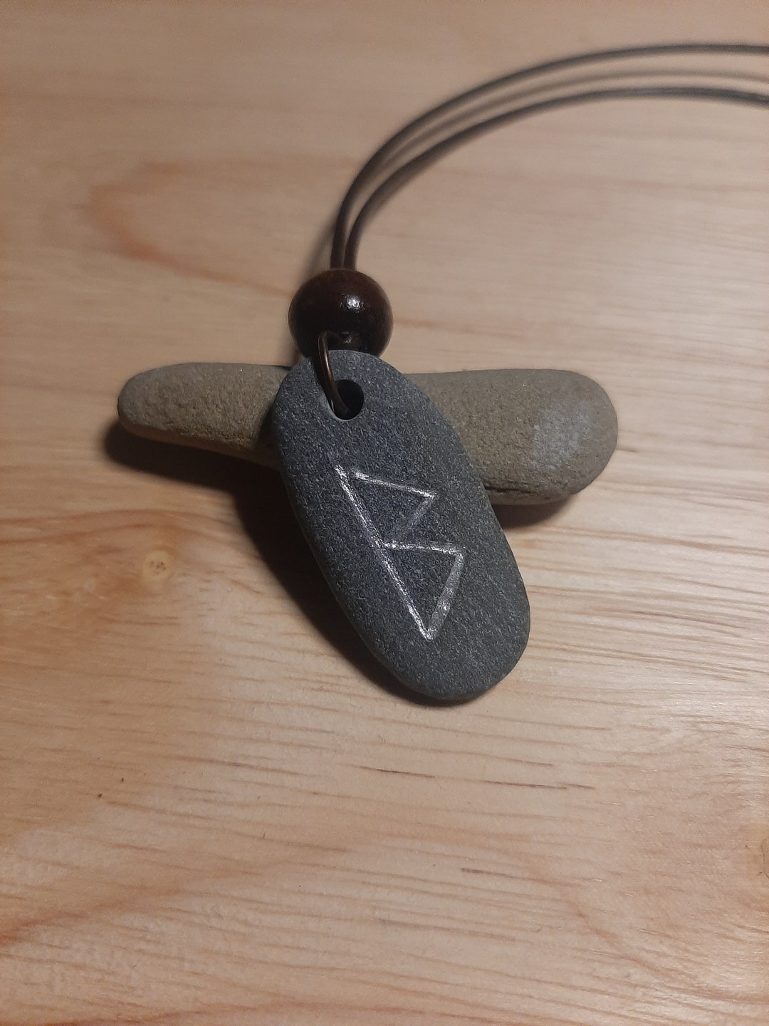 Carved Growth Rune Stone Necklace Berkana Liberation, Personal Growth ...