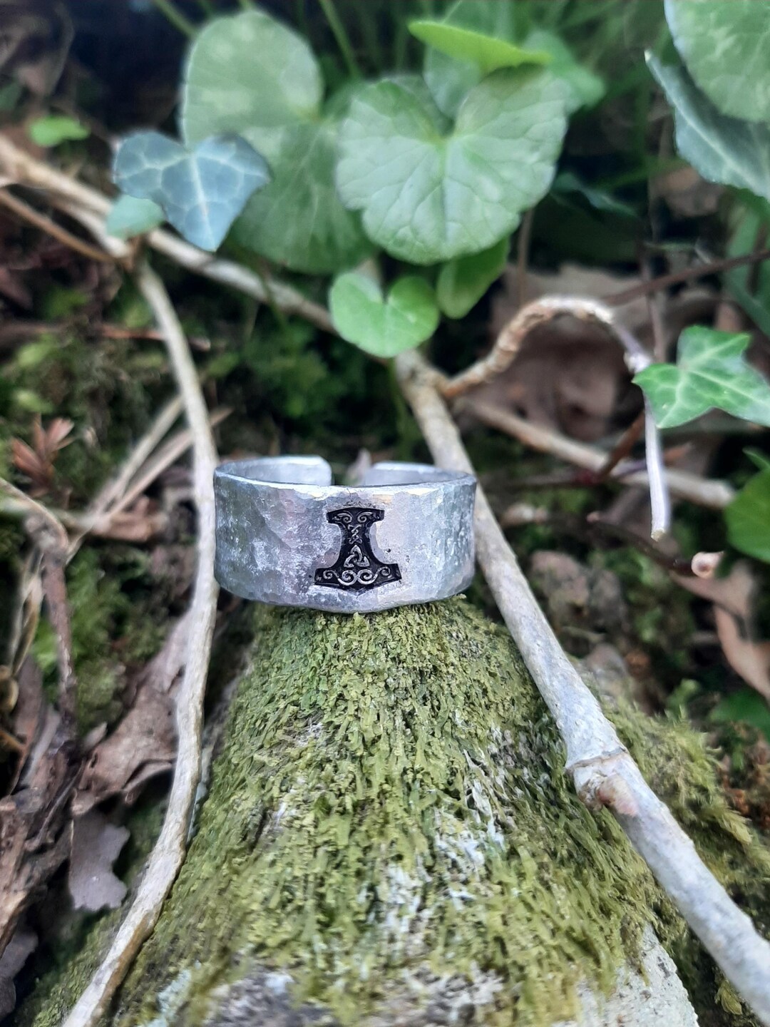 Thor Hammer Ring | Mjolnir | Cast and Hammered Pewter | Open Ring - Etsy