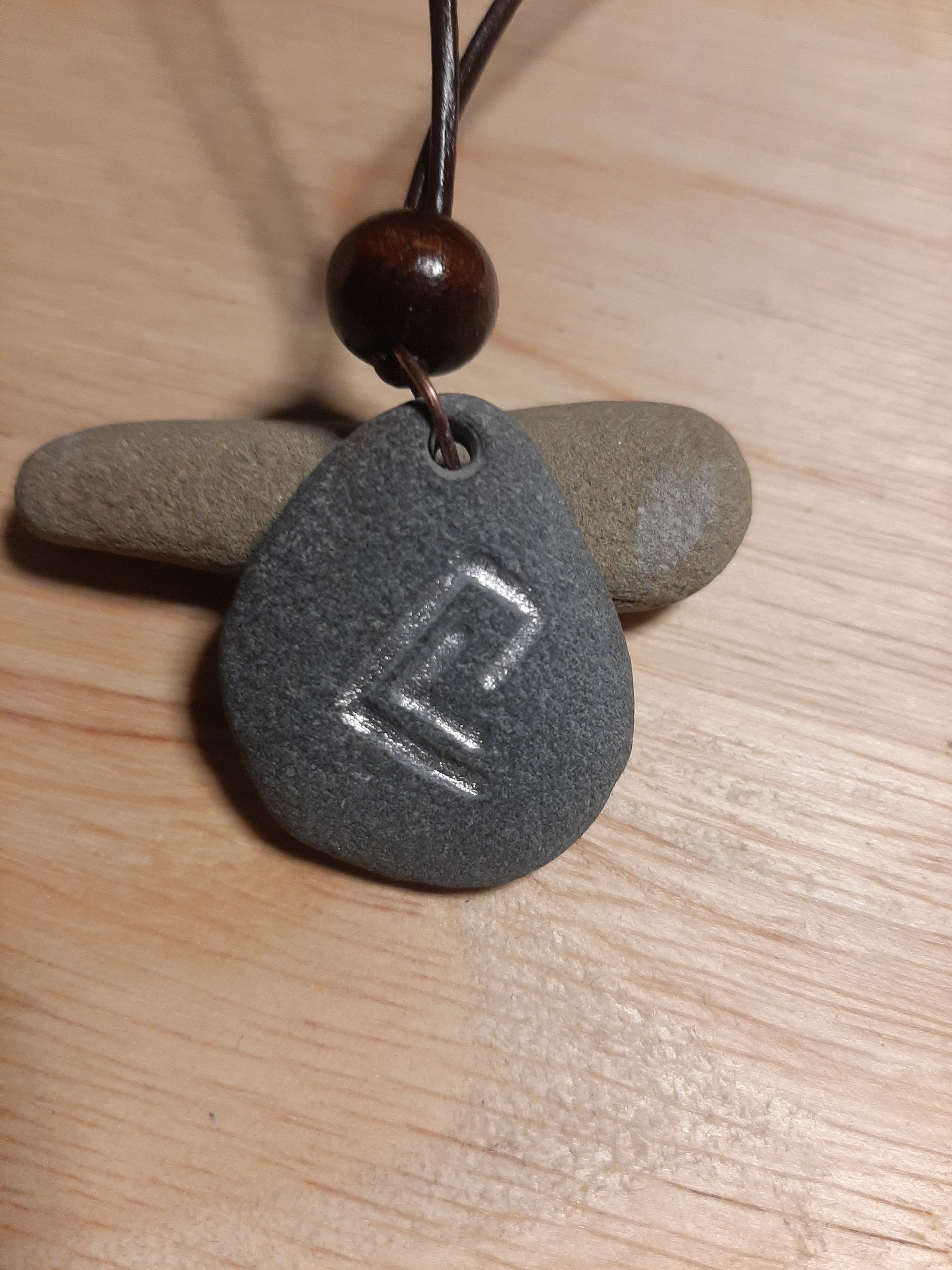 Your Initials as a Bind Rune Necklace Carved Stone Personalised Viking ...