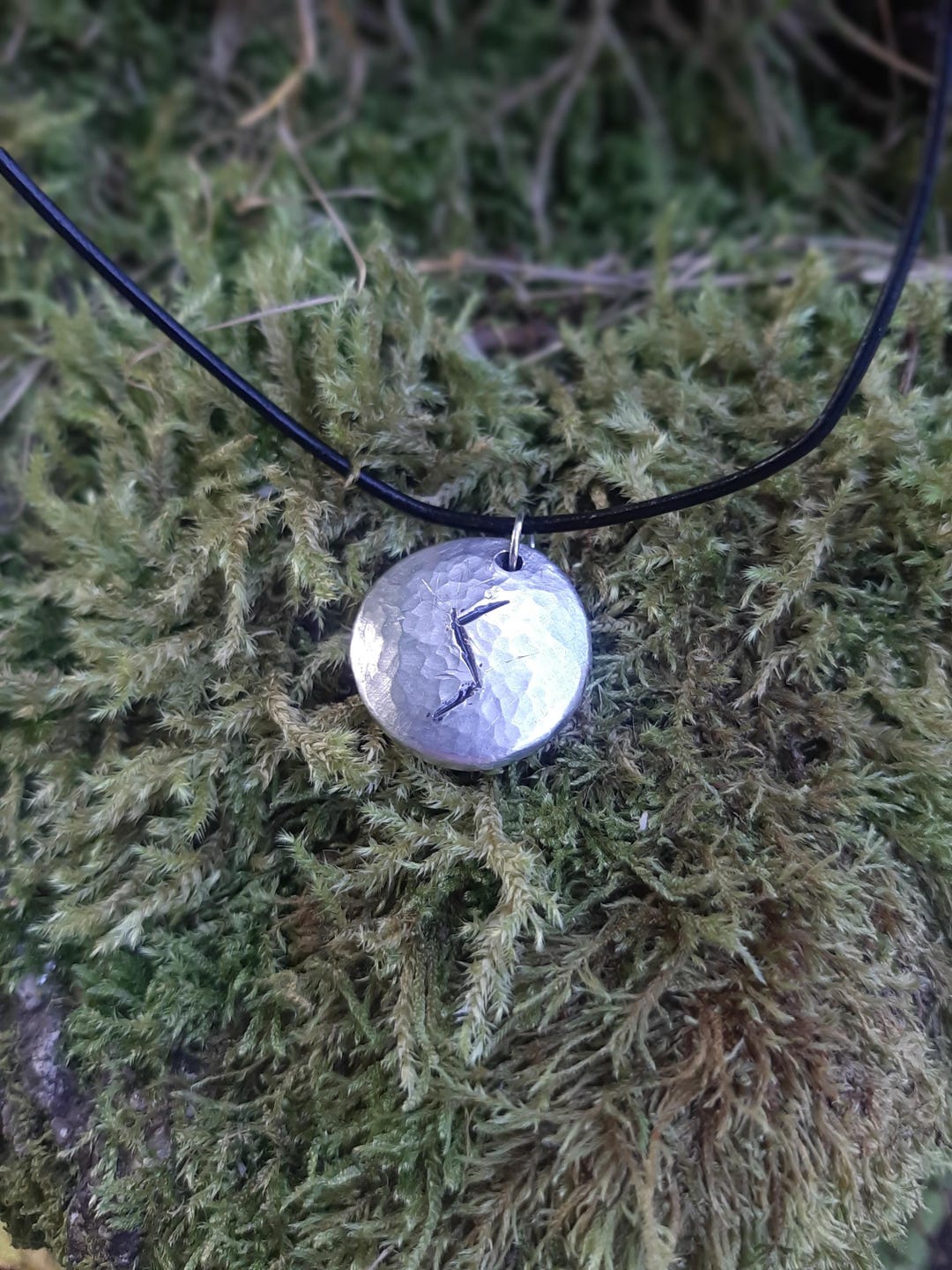 Viking Rune Necklace Cast and Hammered Pewter Sowilo Rune Sun Rune ...