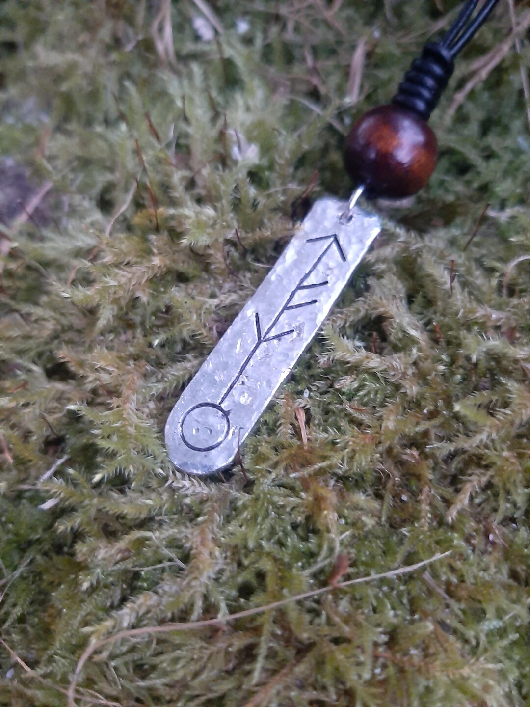 Viking Bind Rune Necklace - Cast and Hammered Pewter - Rune Necklace - Etsy