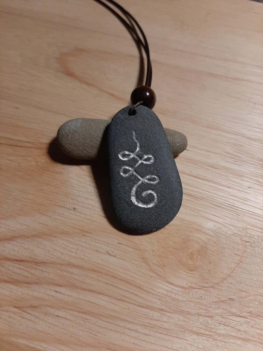 Carved Stone Necklace Unalome Buddhist Symbol for Enlightenment - Etsy