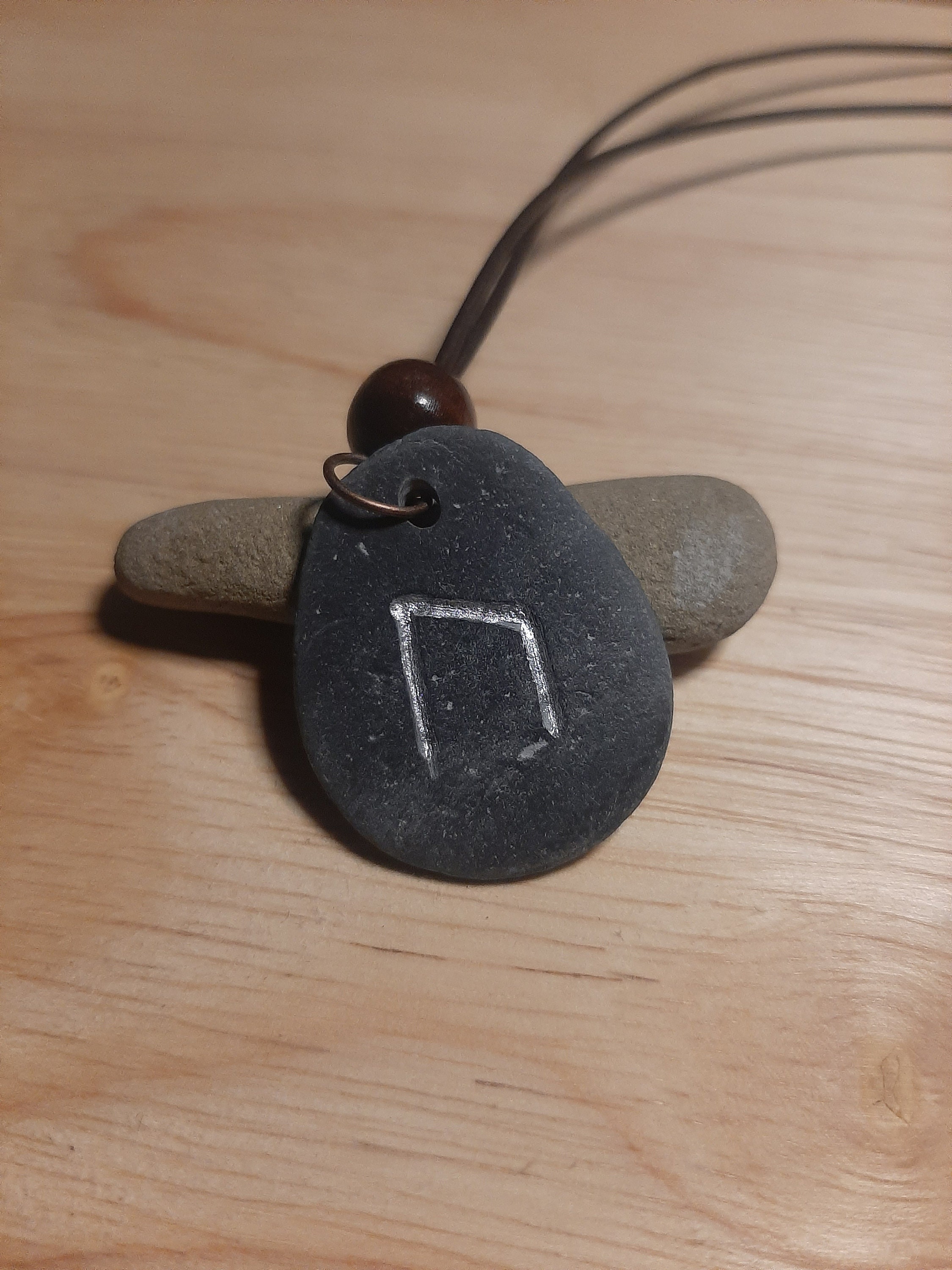 Carved Power Rune Stone Necklace Uruz Power Courage - Etsy