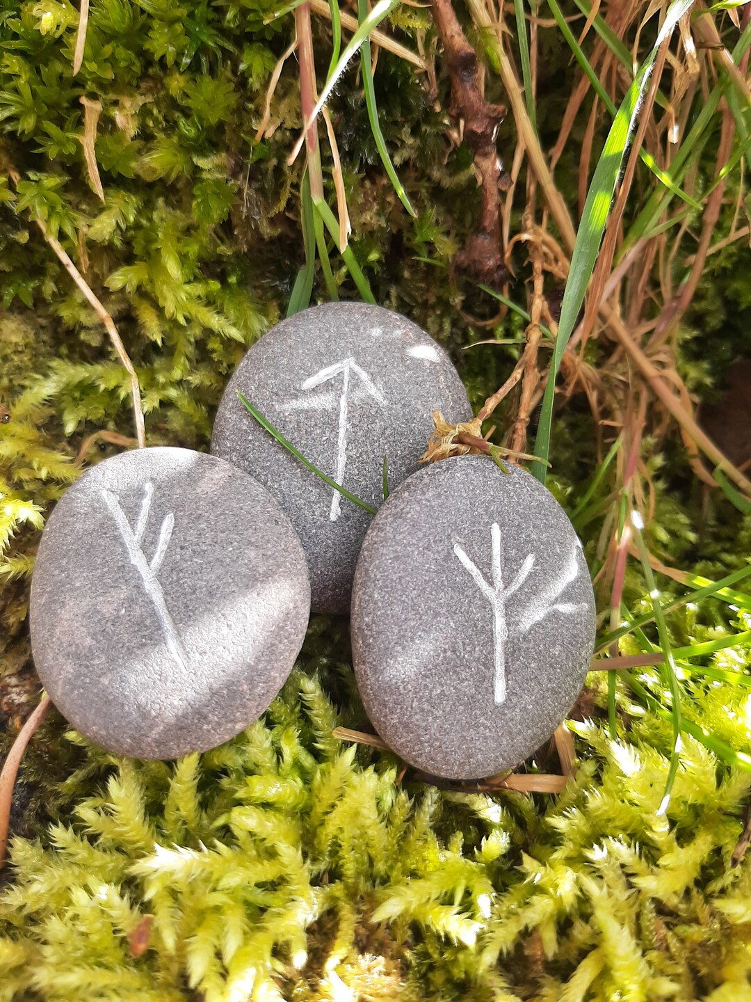 Carved Rune Stone, Palm Stone, Worry Stone, Home Stone, Pocket Stone ...