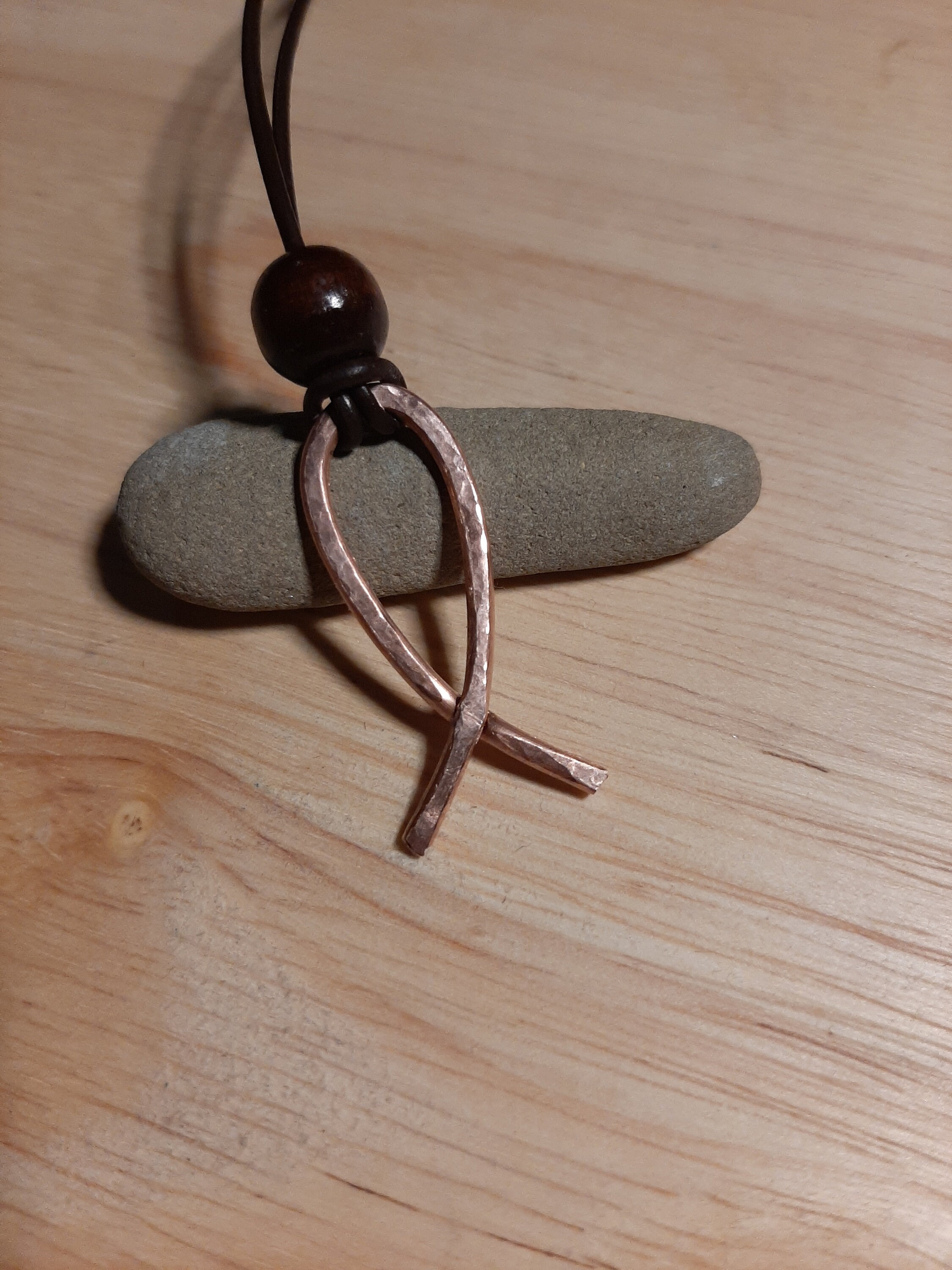 Ichthys Jesus Fish Necklace Made From Hammered Copper Christian - Etsy