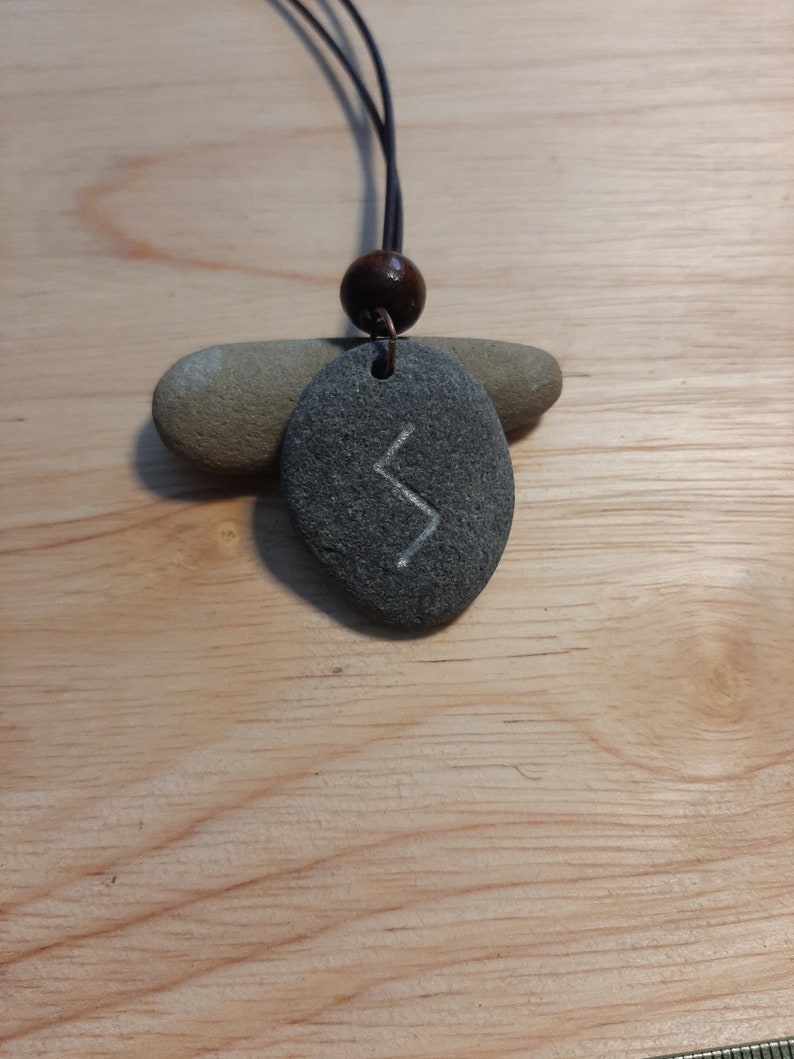 Carved Strength Rune Stone Necklace Sowilo Strength - Etsy