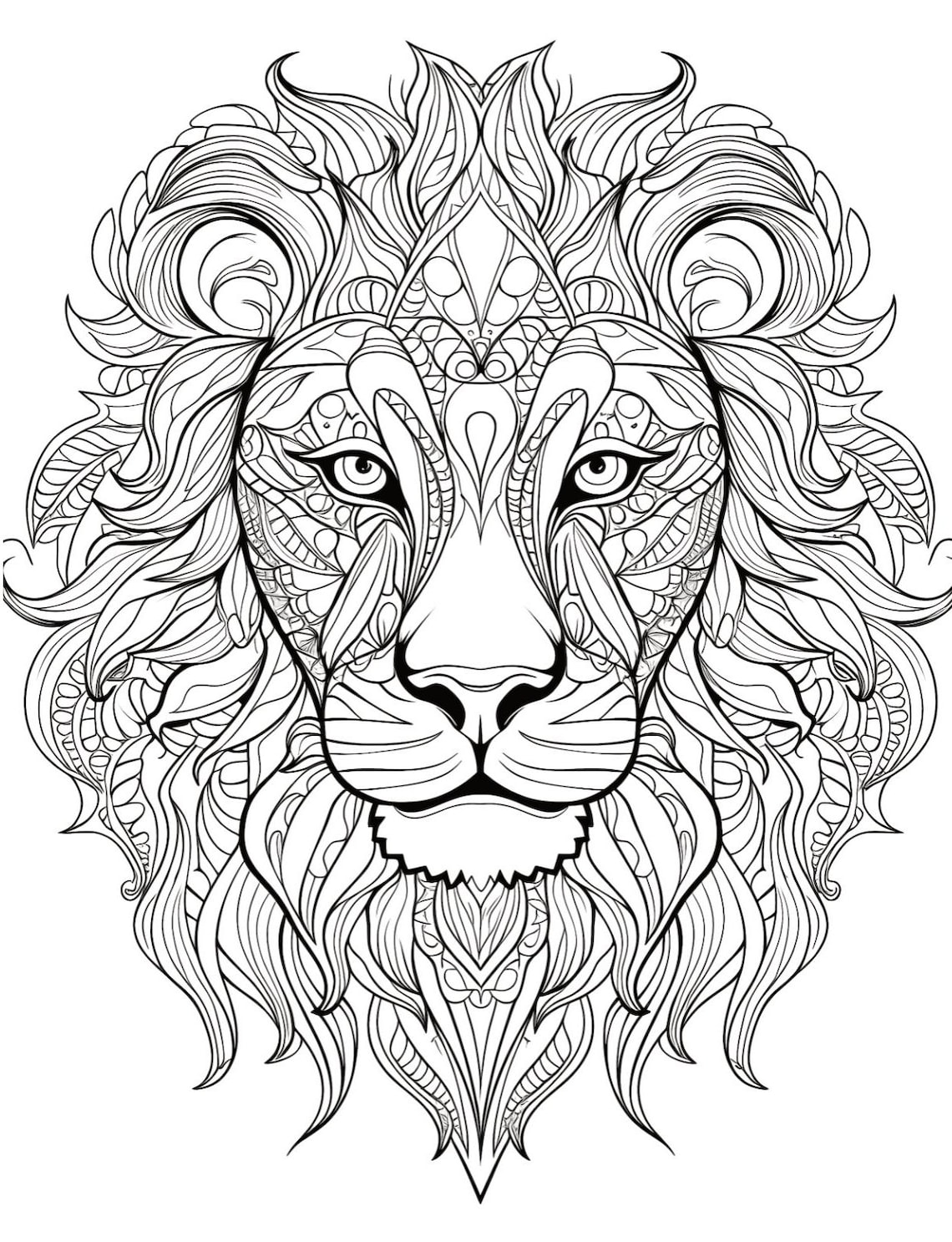 Lion Mandala Colouring - 24 Pages - Etsy