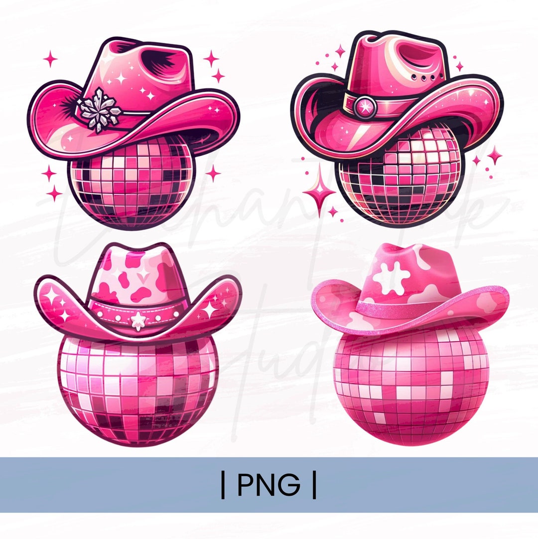 Disco Cowgirl Bundle Png | Disco Ball With Cowgirl Hat Bundle Png ...