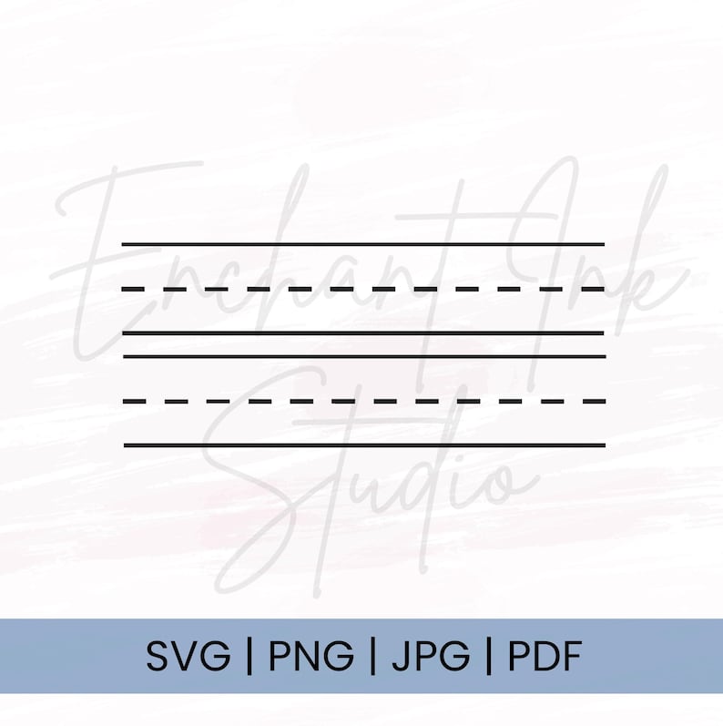 Notebook Paper Svg | Kindergarten Handwriting Paper | Svg Pdf Png Jpg ...
