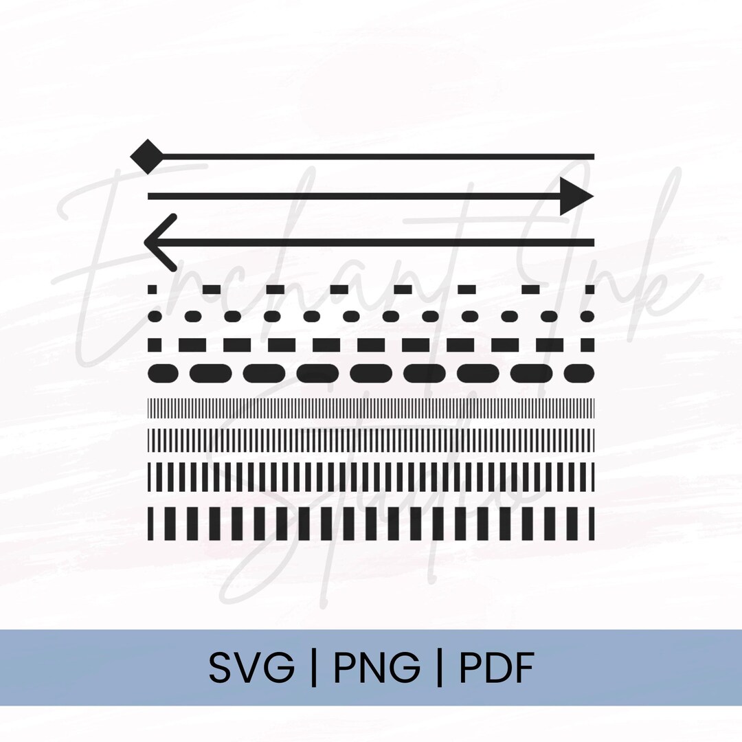 Arrows, Dash & Dotted Lines | PNG•SVG•PDF | Great for Cricut and ...