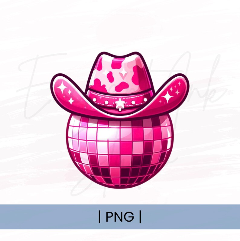 Disco Cowgirl Bundle Png | Disco Ball With Cowgirl Hat Bundle Png ...