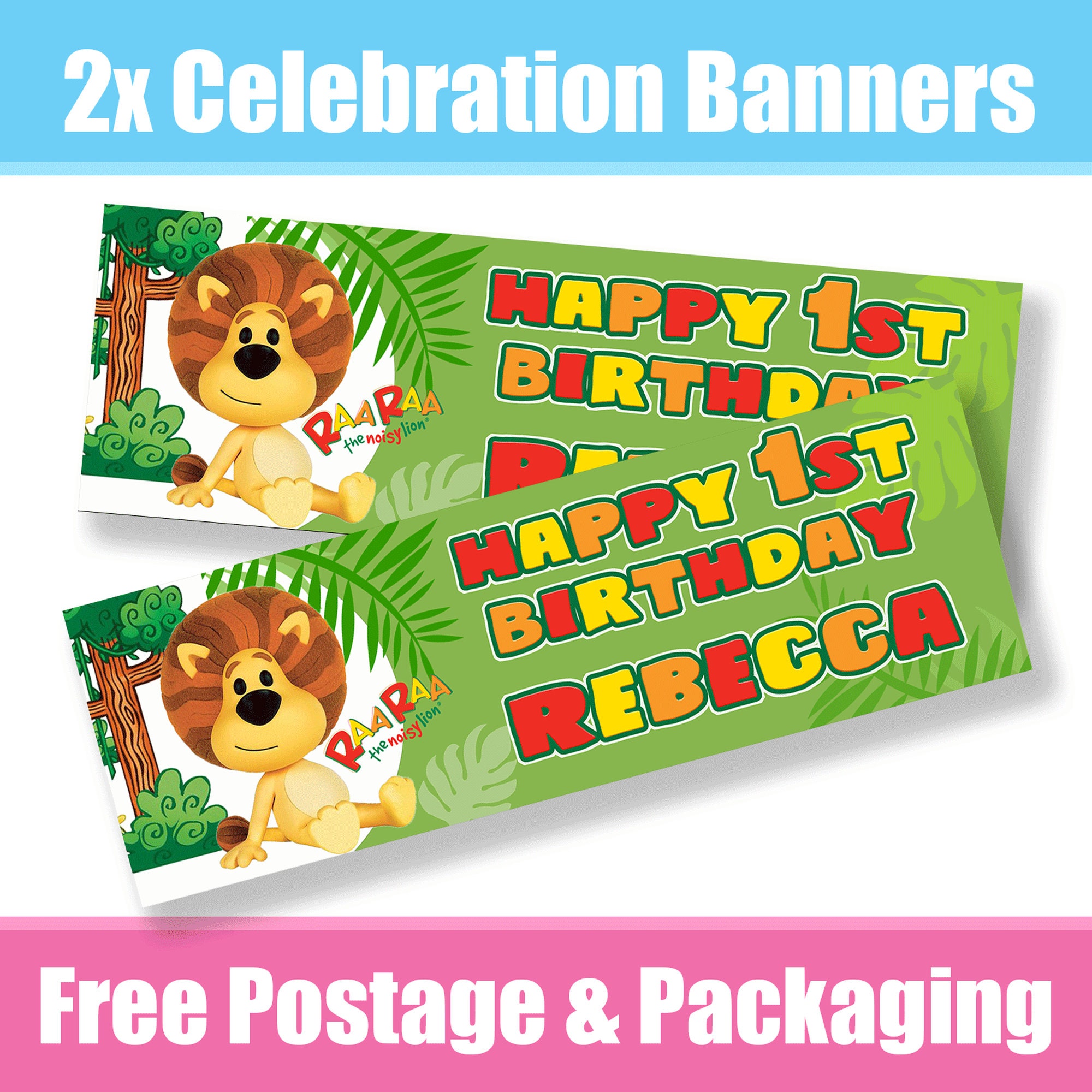 X2 Personalised Rara Birthday/celebration Banners - Any Name & Age - Etsy