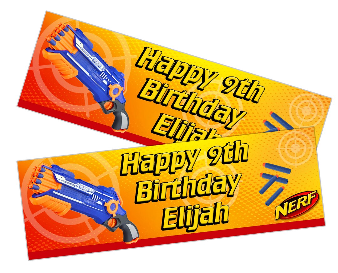 2x Personalised Nerf's Gun Banners - Etsy