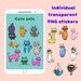 Digital Stickers Cute Cats Stickers Goodnotes Stickers PNG Stickers ...