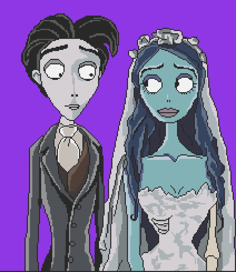 Corpse Bride Cross Stitch Pattern: Halloween Wedding (PDF Pattern) - Etsy