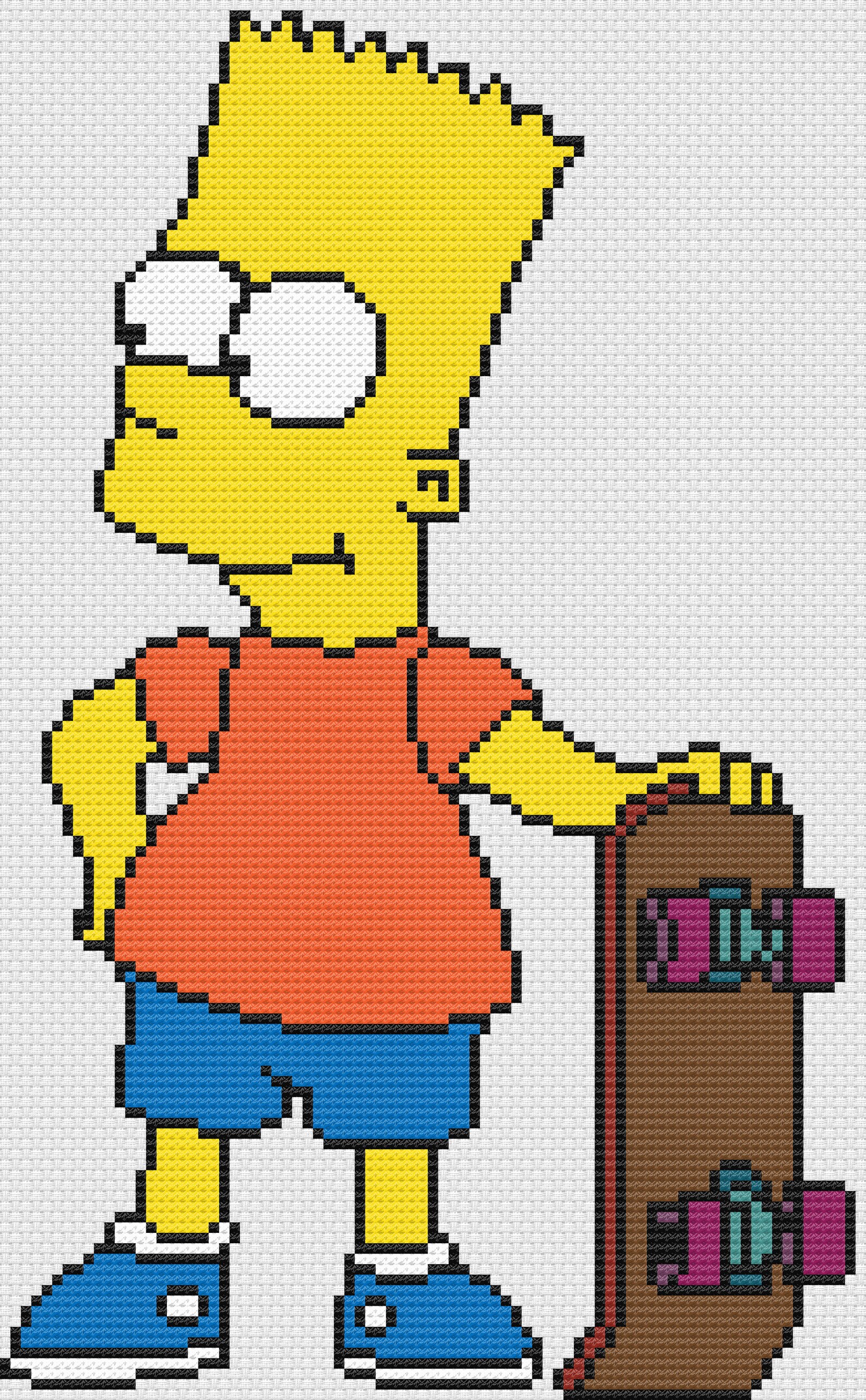 Bart Simpson Cross Stitch Pattern, the Simpsons Cross Stitch Pattern ...