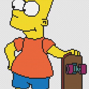 Bart Simpson Cross Stitch Pattern, the Simpsons Cross Stitch Pattern ...
