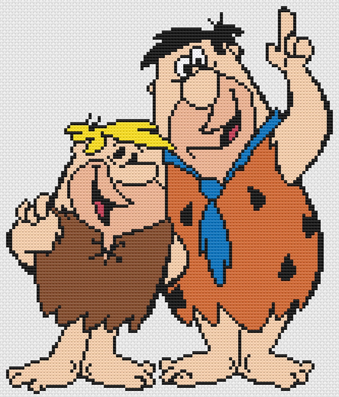 The Flintstones Cross Stitch Pattern: Fred and Barney (PDF Pattern) - Etsy