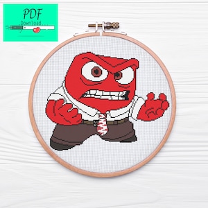 Inside Out Cross Stitch Pattern, Anger Cross Stitch Pattern, INSTANT ...