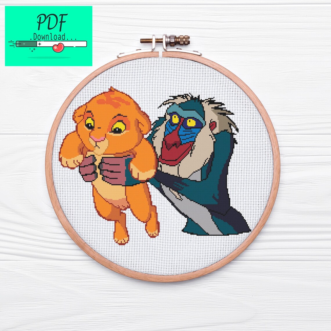 Lion King Cross Stitch Pattern: Cartoon Characters (PDF Pattern) - Etsy