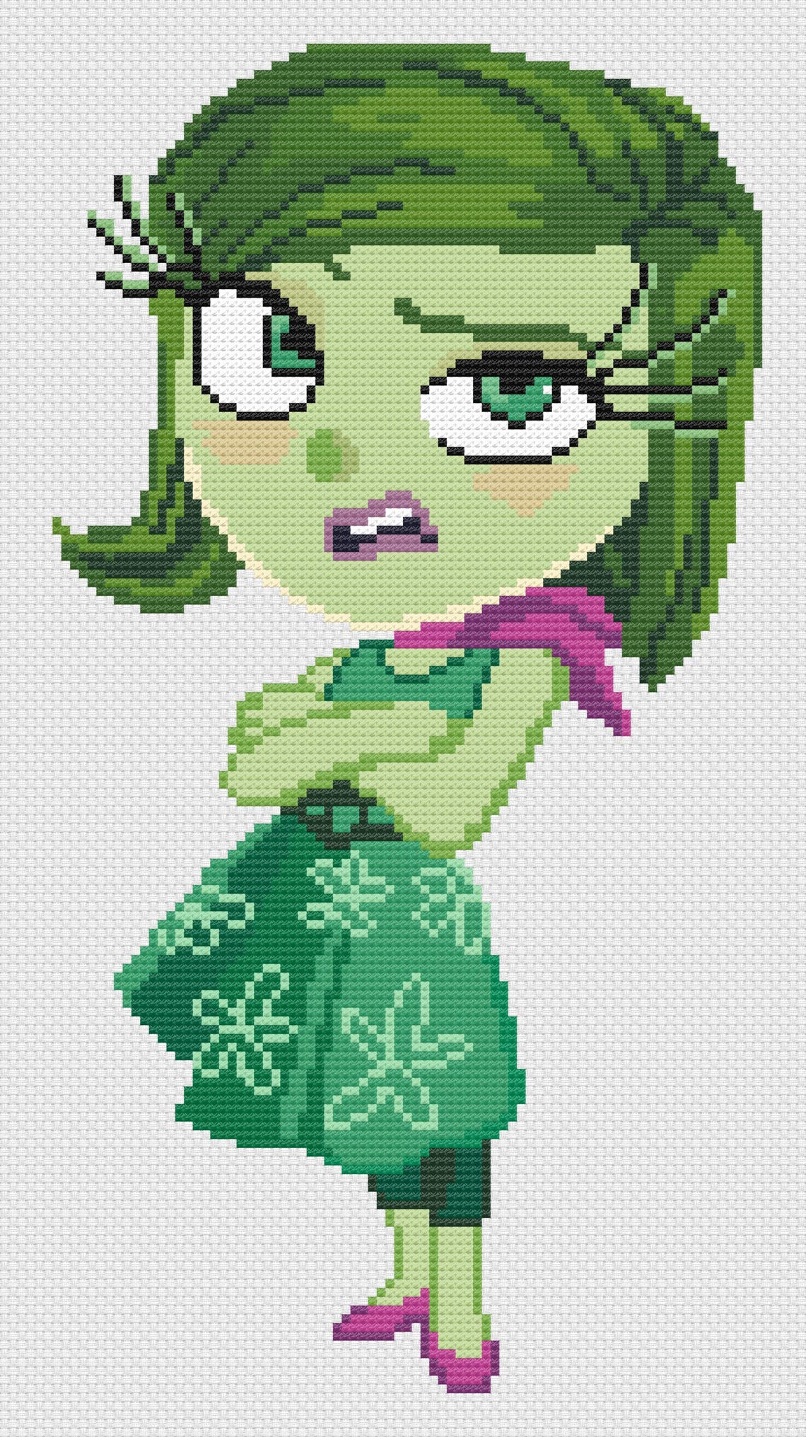 Inside Out Cross Stitch Pattern, Disgust Cross Stitch Pattern, INSTANT ...