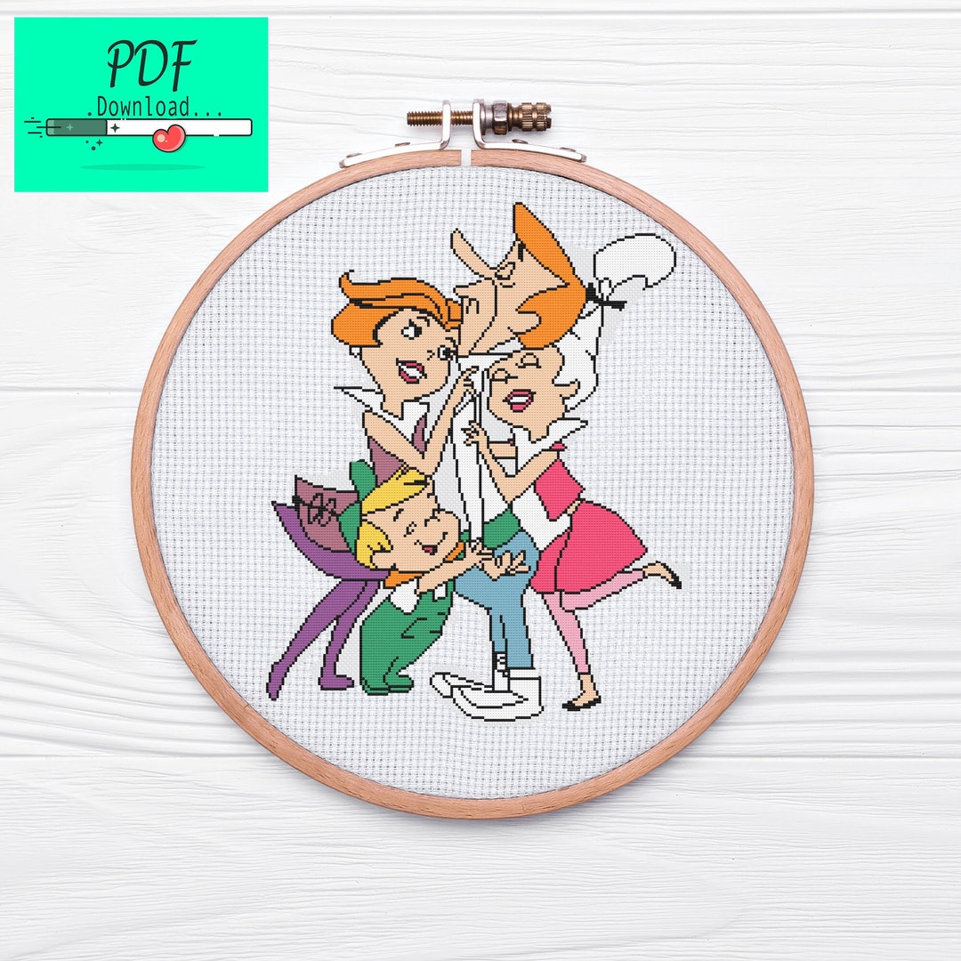 The Jetsons Cross Stitch Pattern: Cartoon Family (PDF Pattern) - Etsy