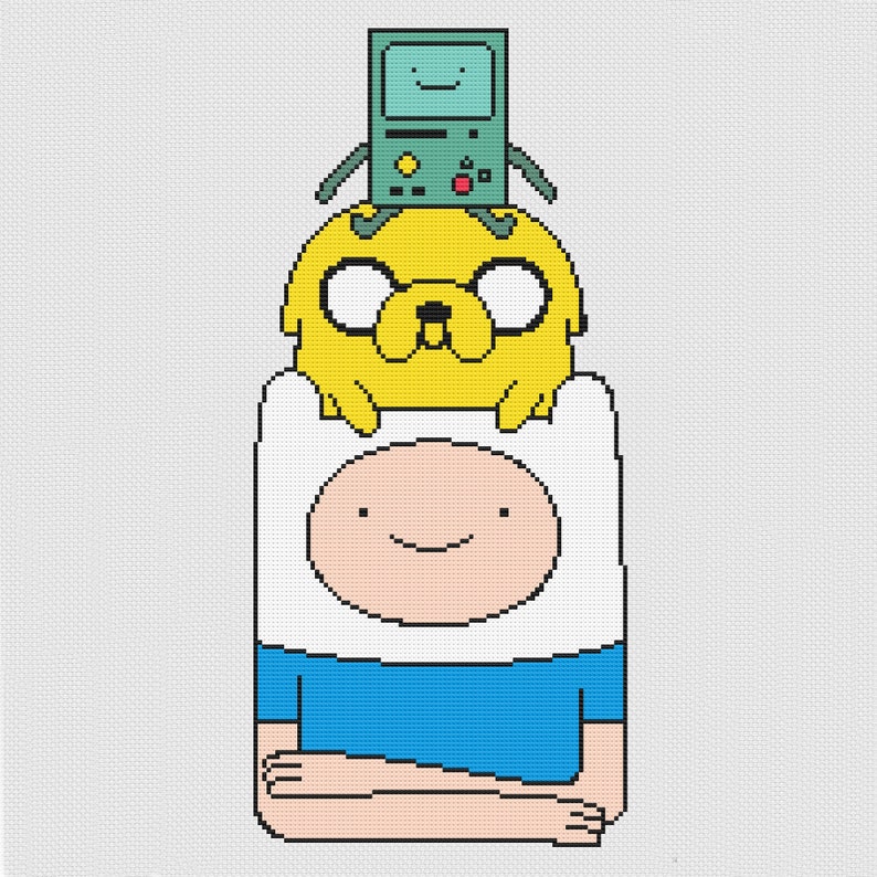 Adventure Time Cross Stitch Pattern, Cartoon Characters Cross Stitch ...