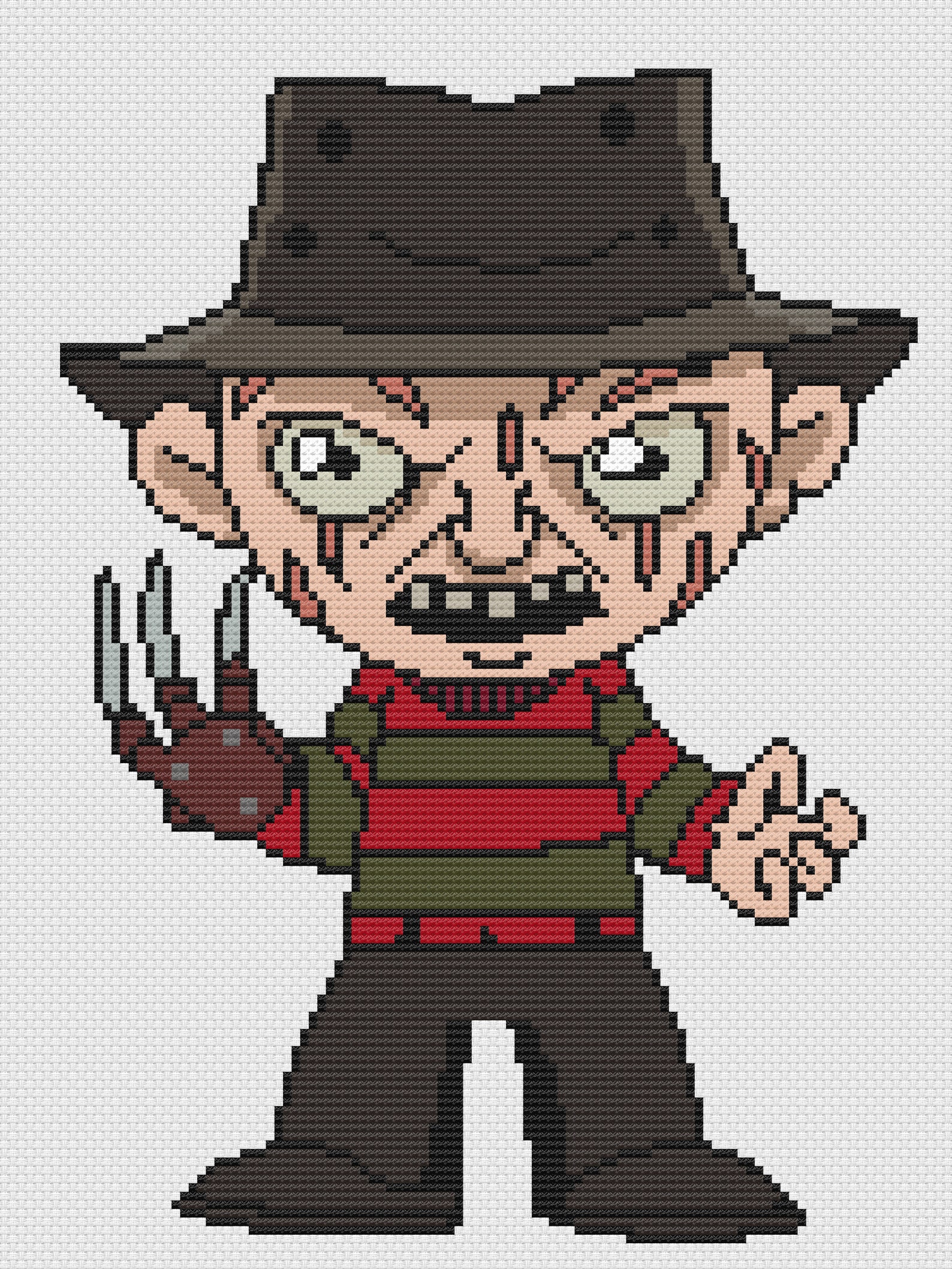 Freddy Krueger Cross Stitch Pattern: Horror Movie Embroidery (PDF ...