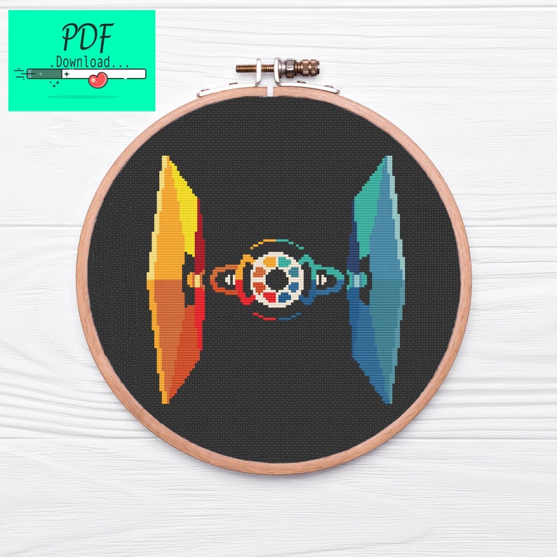 Tie Fighter Cross Stitch Pattern: Star Wars DIY (PDF Pattern) - Etsy