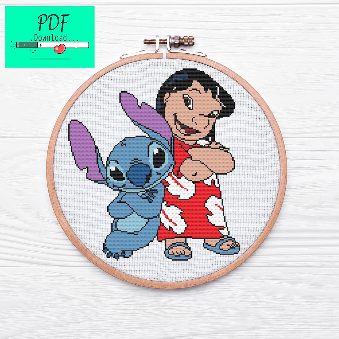 Lilo and Stitch Cross Stitch Pattern, Disney Characters Cross Stitch ...