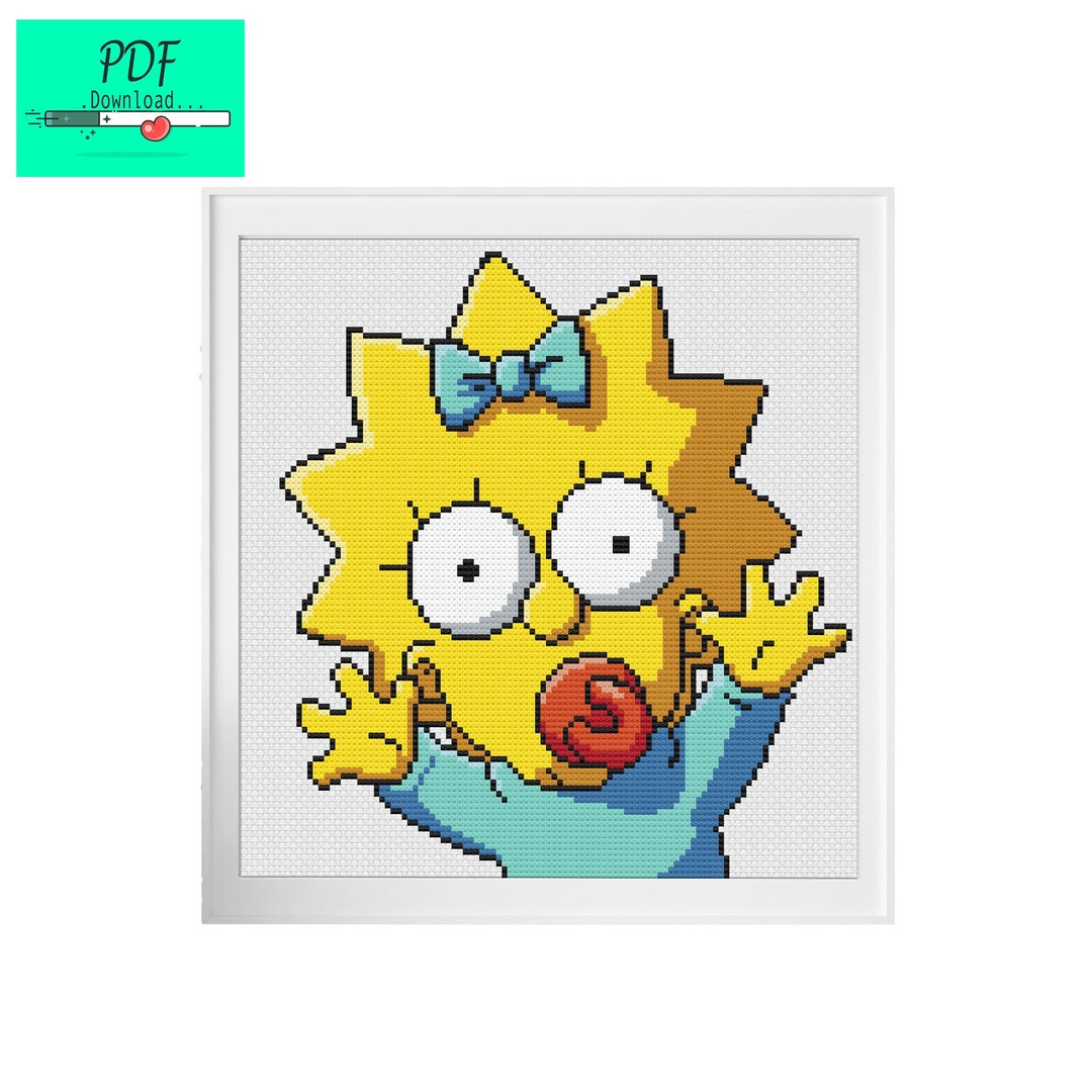Maggie Simpson Cross Stitch Pattern, the Simpsons Cross Stitch Pattern ...