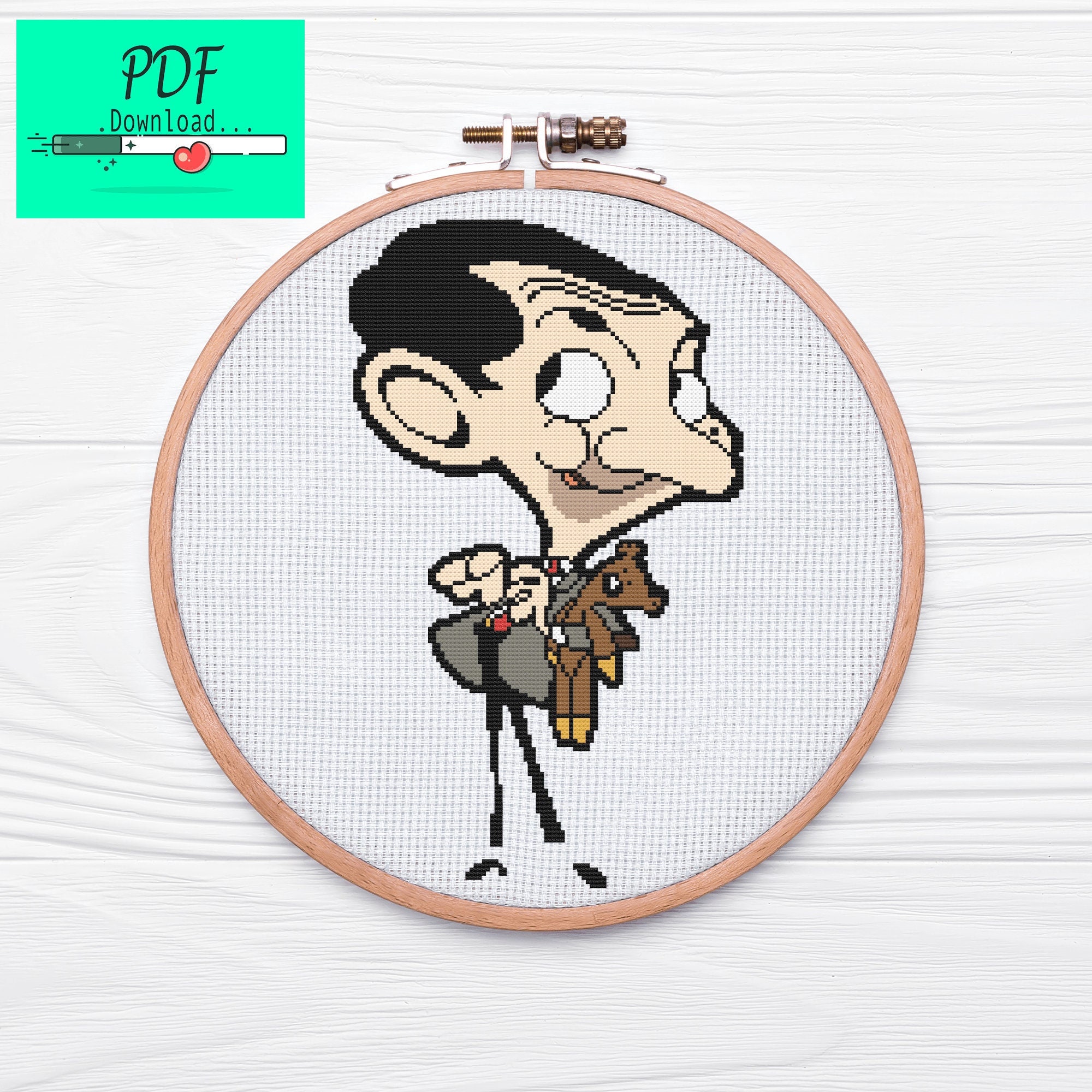 Mr. Bean Cross Stitch Pattern, Movie Character Cross Stitch Pattern ...