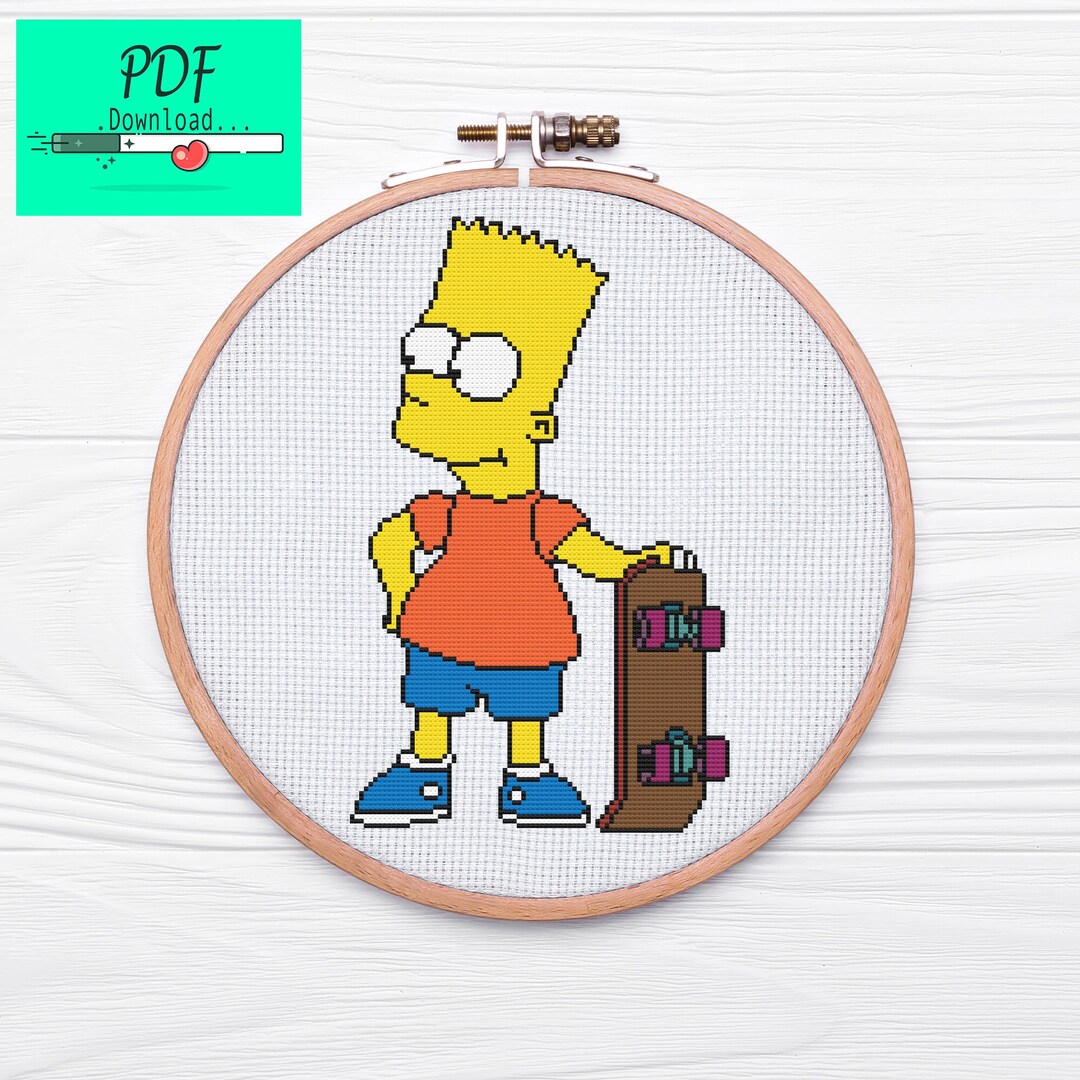Bart Simpson Cross Stitch Pattern, the Simpsons Cross Stitch Pattern ...