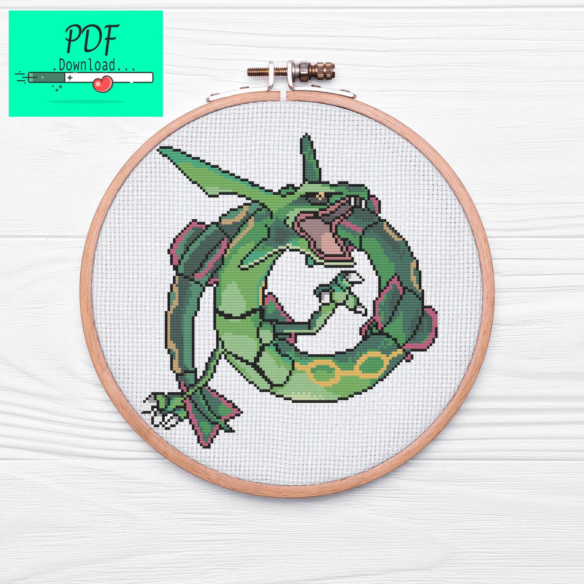Pokemon Rayquaza Cross Stitch Pattern, Pokemon Cross Stitch Pattern ...