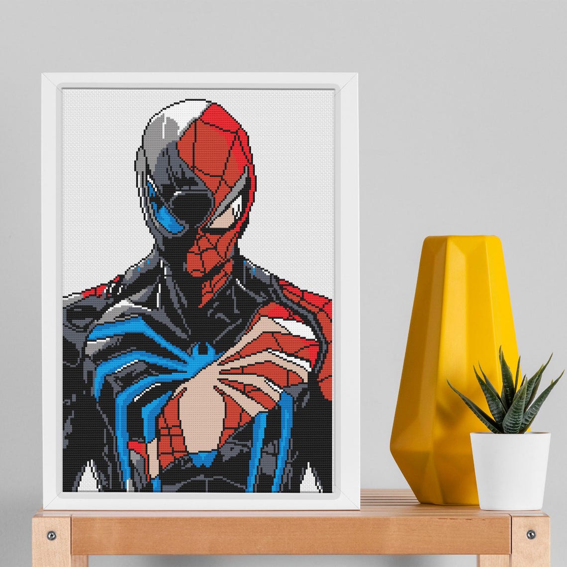 Spiderman Cross Stitch Pattern: Two-colored Avengers Design (PDF ...