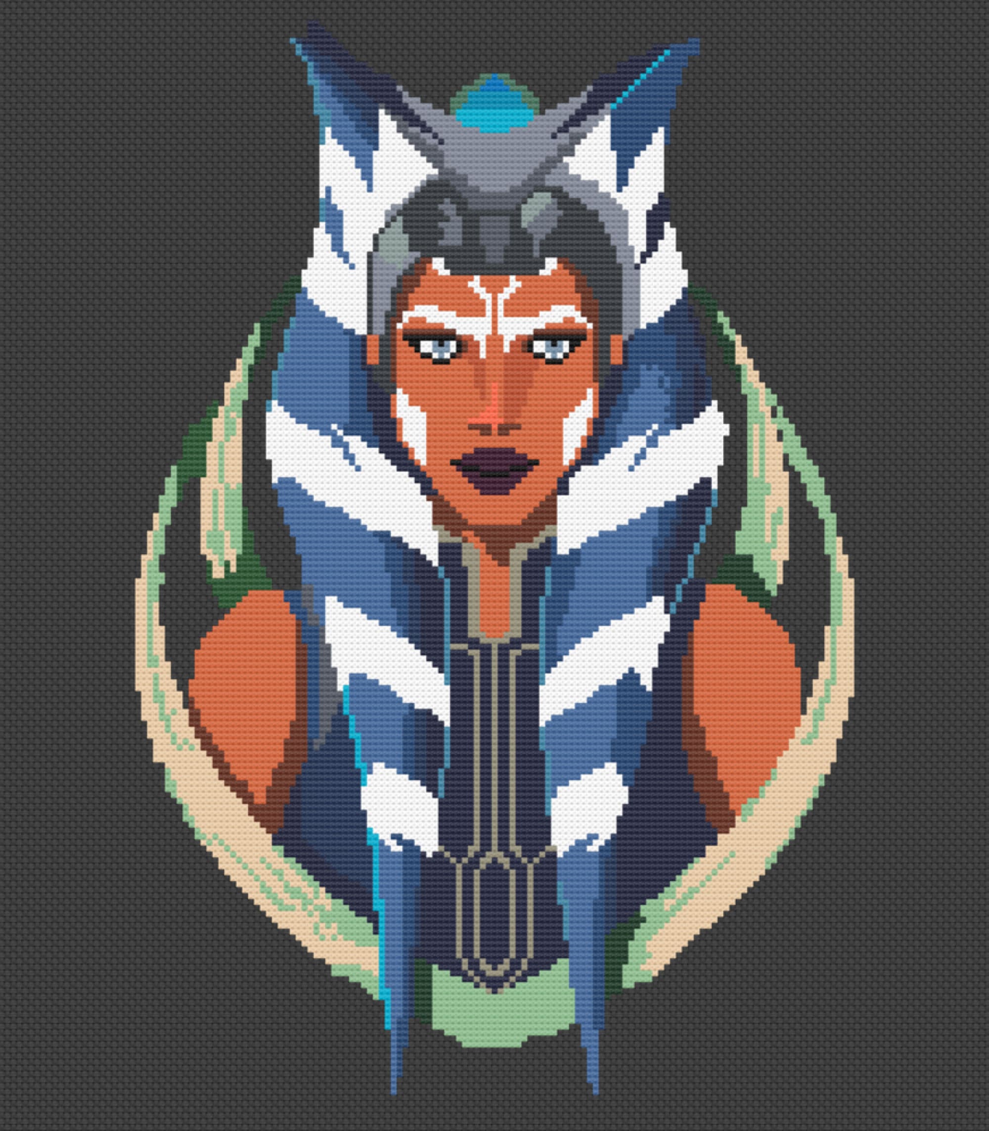 Ahsoka Tano Cross Stitch Pattern, Star Wars Cross Stitch Pattern ...