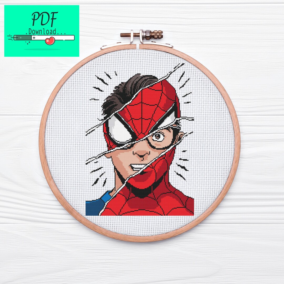 Peter Parker Cross Stitch Pattern, Spiderman Cross Stitch Pattern ...