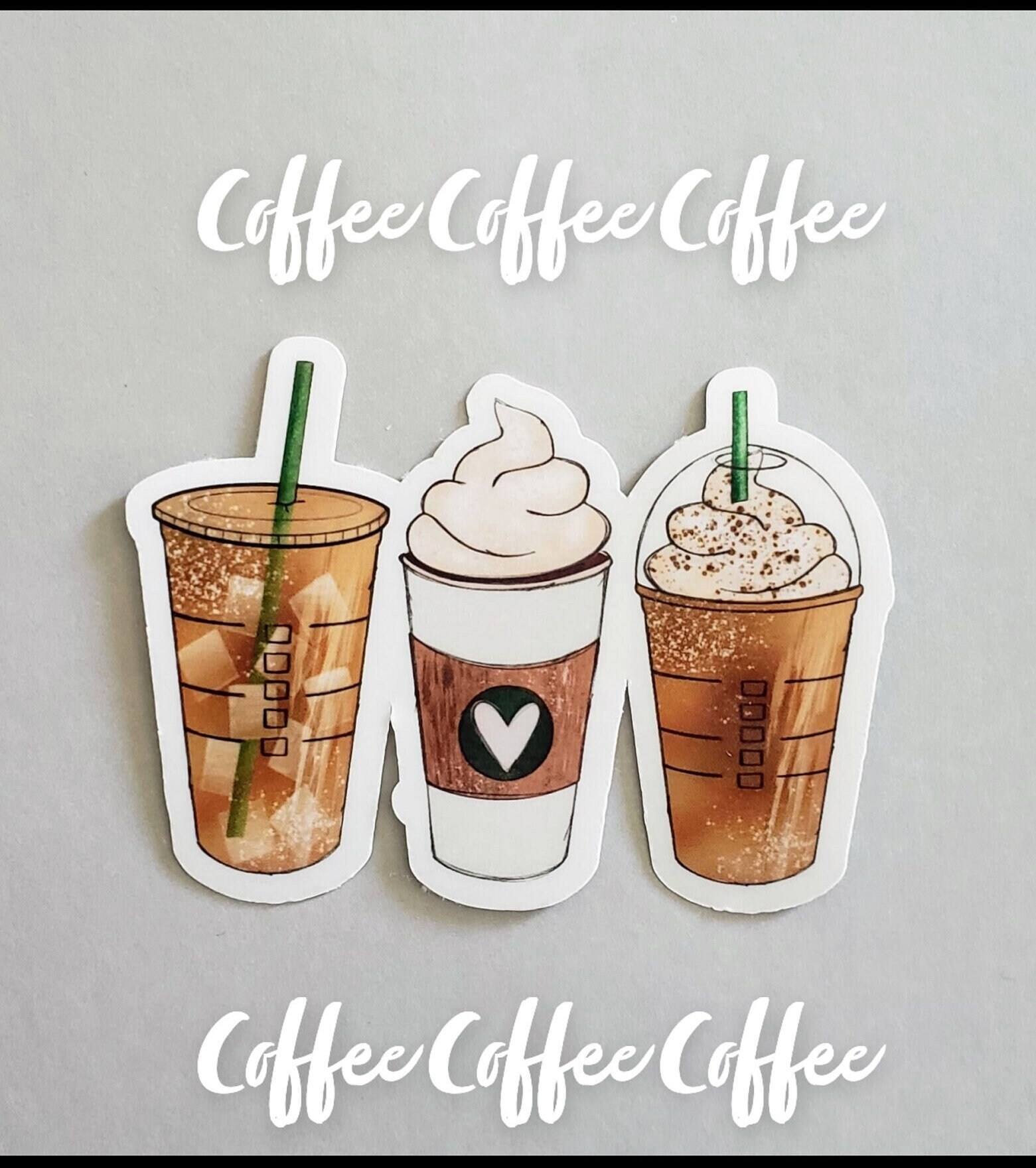 Paper Paper & Party Supplies Coffee Sticker Waterproof Vinyl Water ...