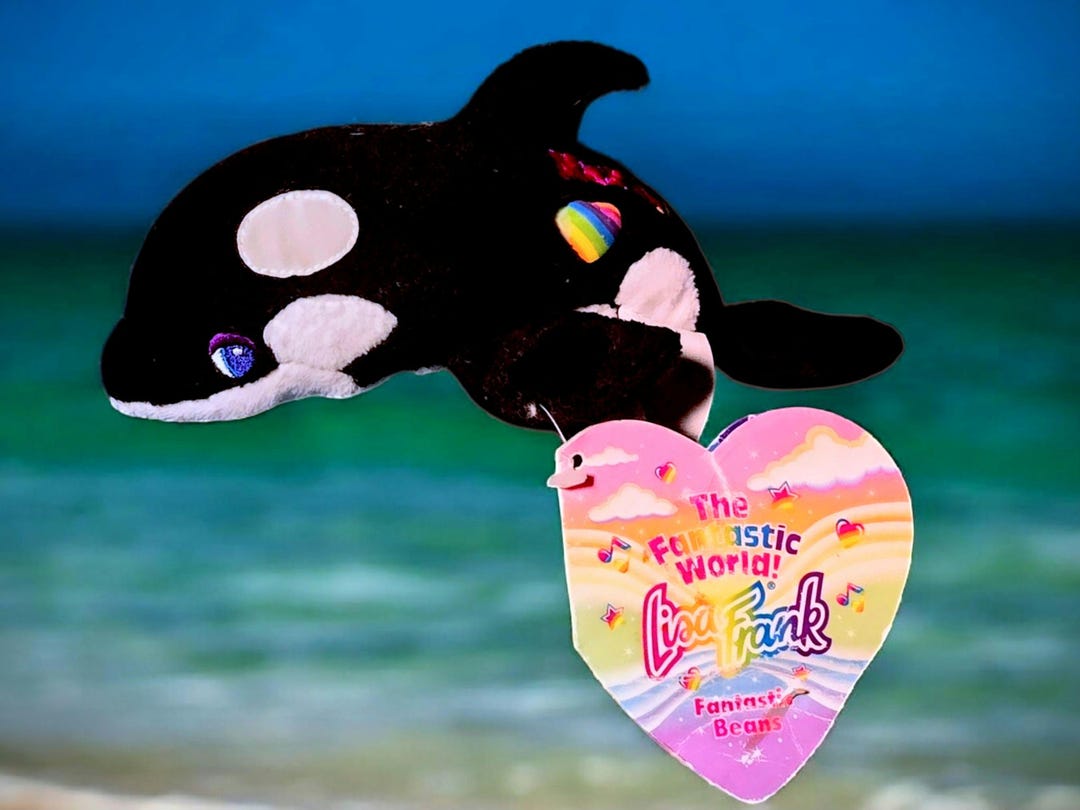 Lisa Frank Beanbag Plush Max Splash Fantastic Beans Vintage 1998 Orca ...