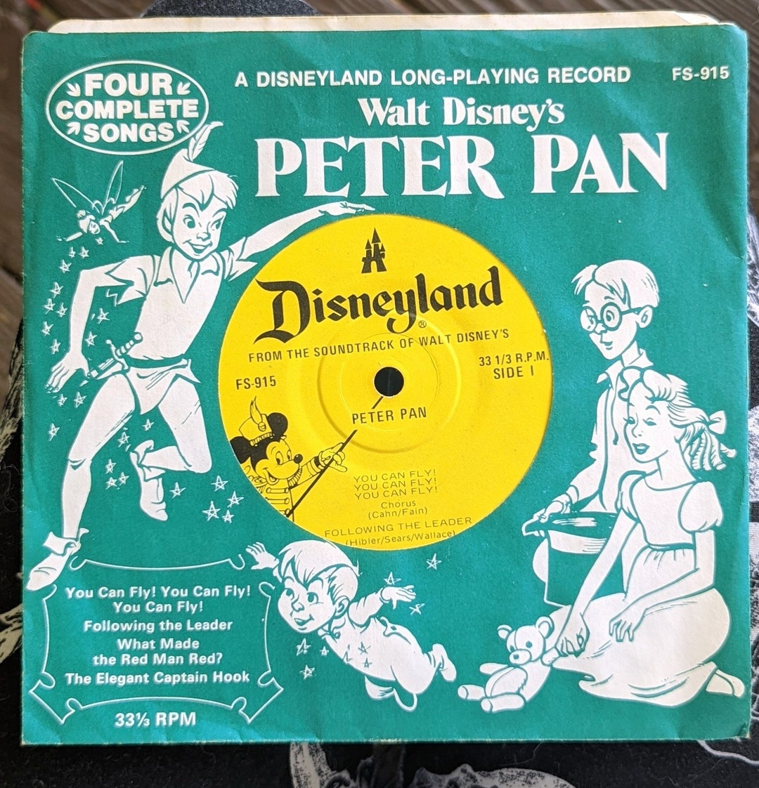 Walt Disney's PETER PAN 1972 7" (four Complete Songs) VINTAGE - Etsy
