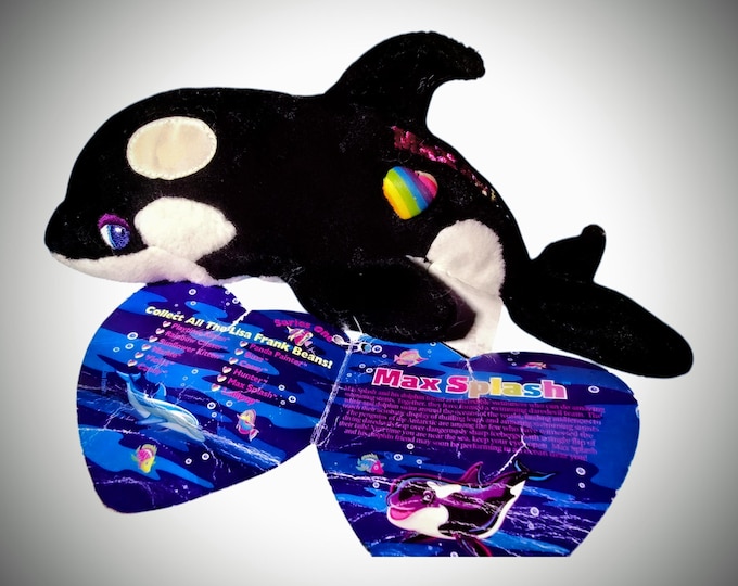 Lisa Frank Beanbag Plush Max Splash Fantastic Beans Vintage 1998 Orca ...