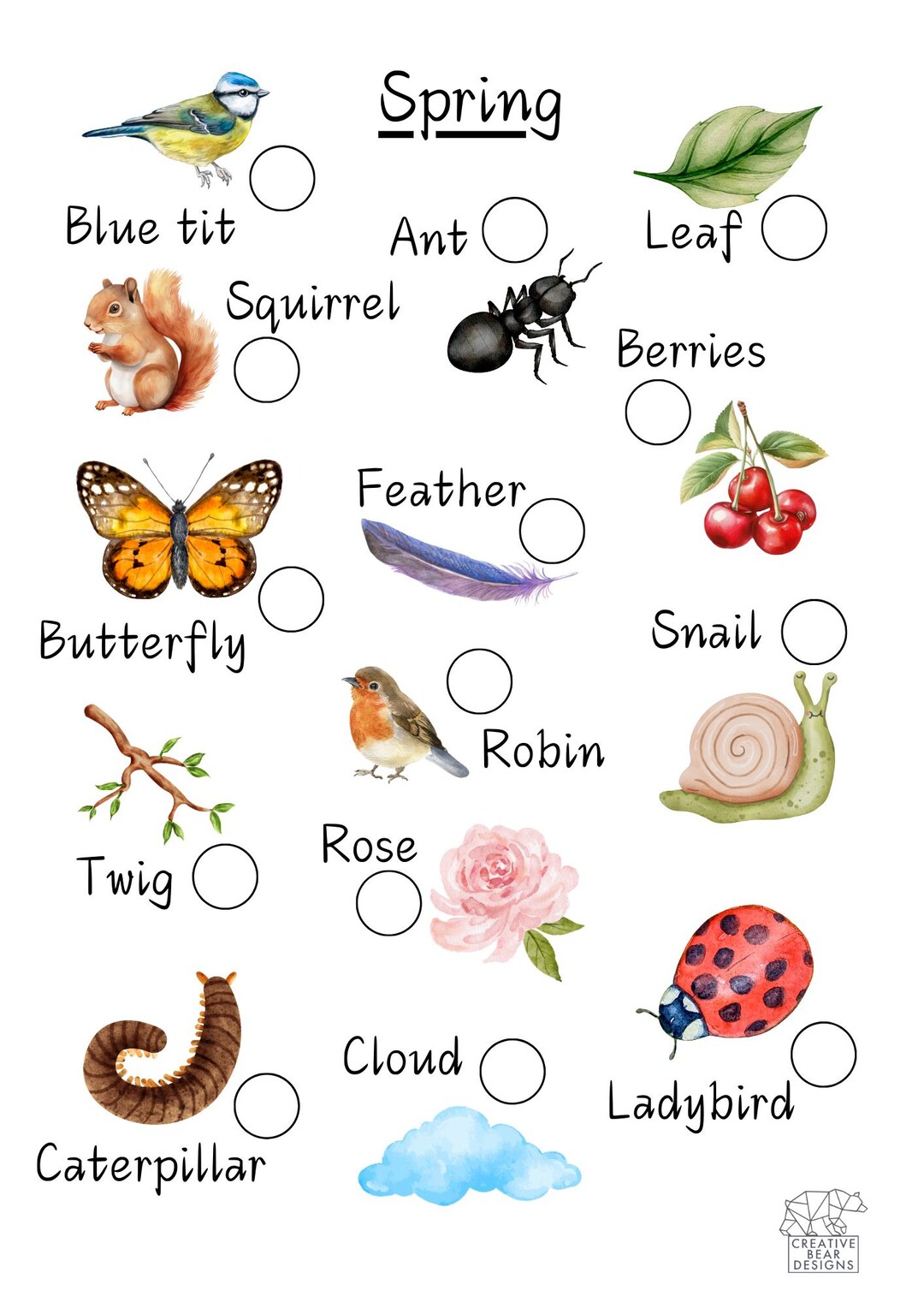 5 Digital I-spy Charts for Children | Seasons | Farm - Etsy