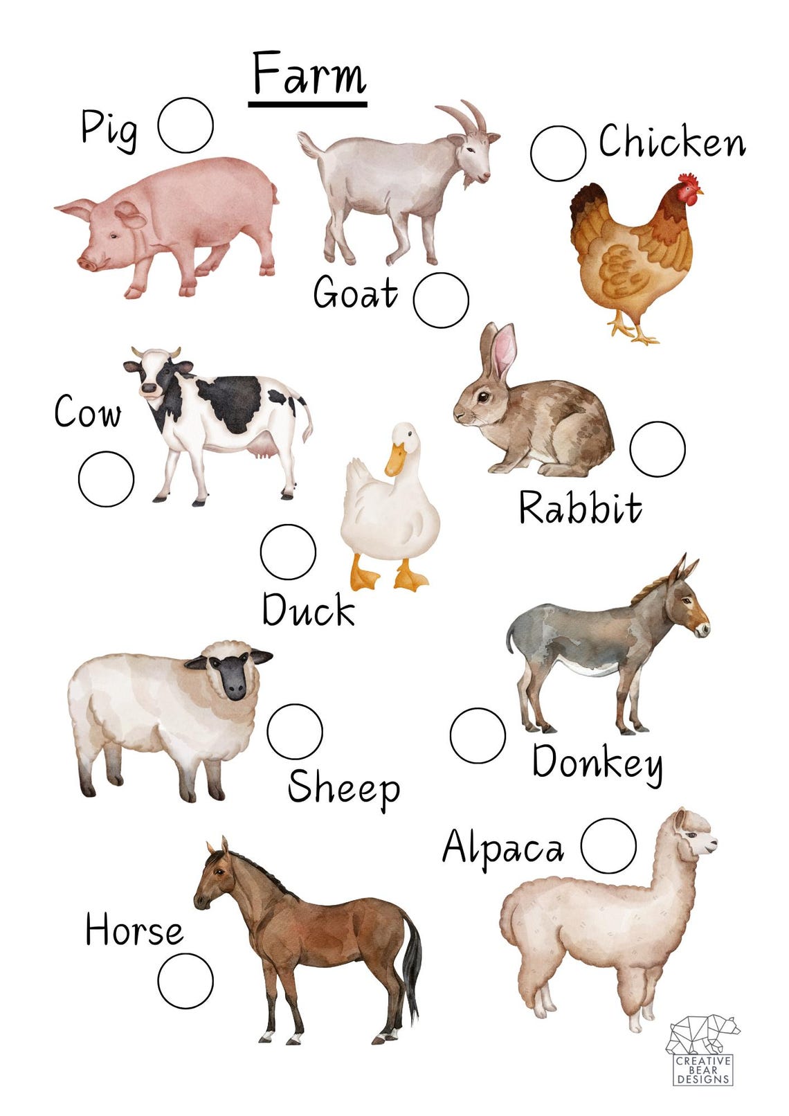 3 Digital I-spy Charts for Children | Road Trip| Farm | Beach - Etsy