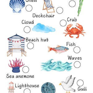 3 Digital I-spy Charts for Children | Road Trip| Farm | Beach - Etsy