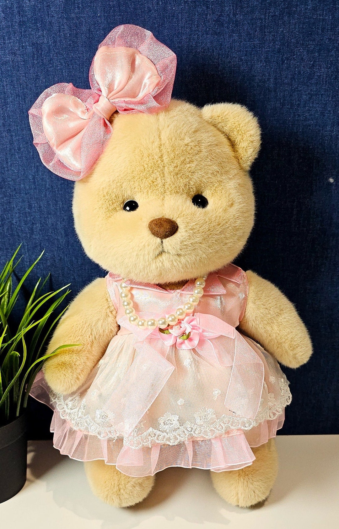 Pink Dress With Ribbon for 30cm Luna Bear, Luna Bear Clothes, Cute Bear ...