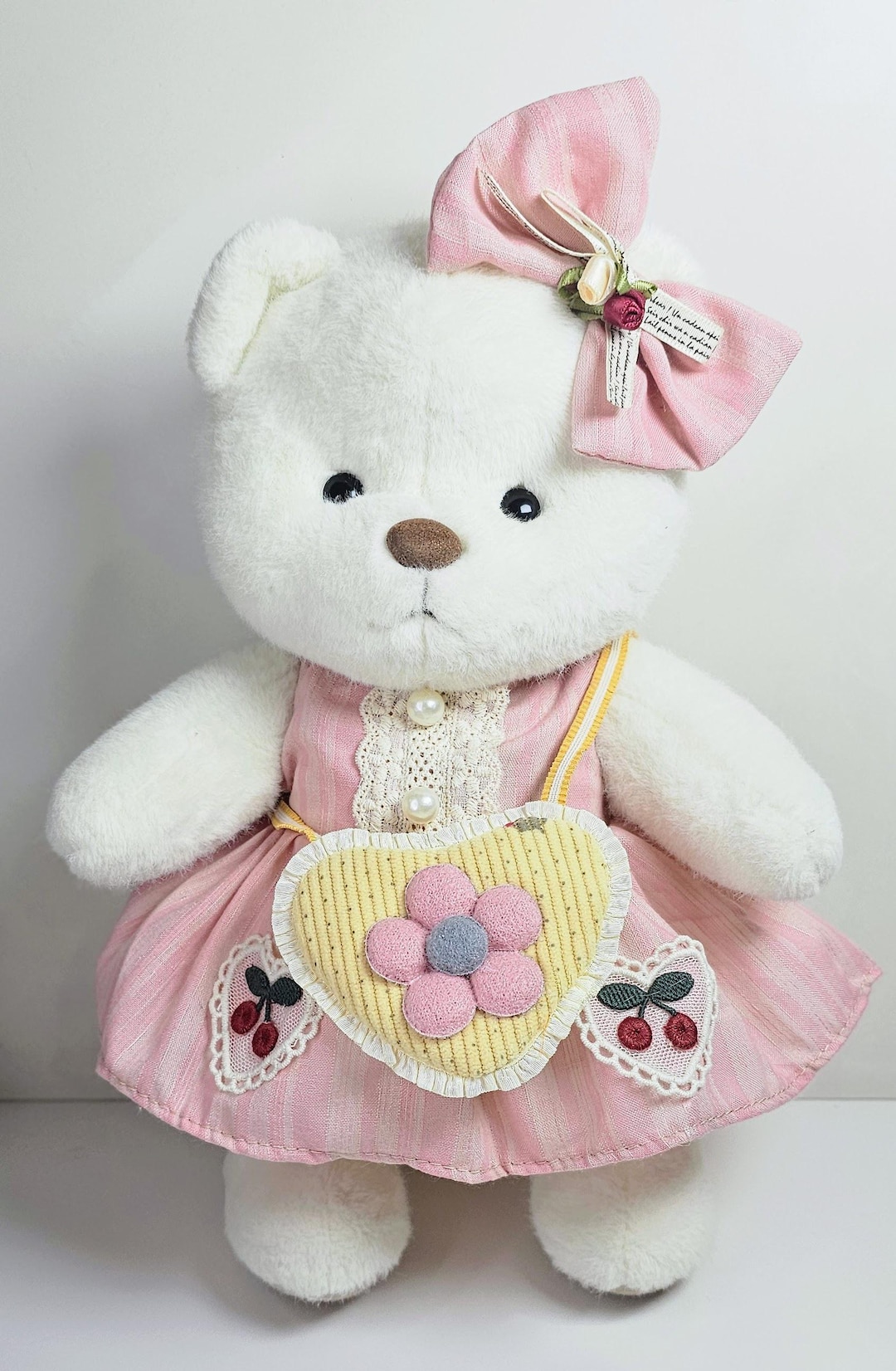 Cherry Pink Dress for Luna Bear and CPK Doll, Luna Bear Clothes, Cute ...