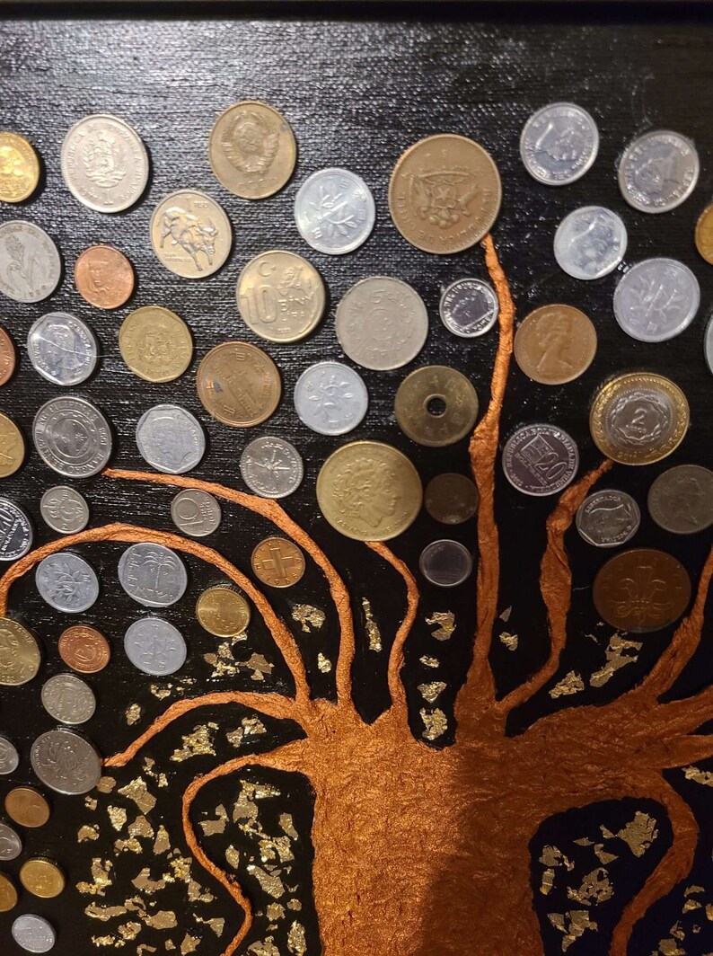 Money Tree/ Art Deco/ Collage/ Modern Art/ Wall Art/ Decoration ...