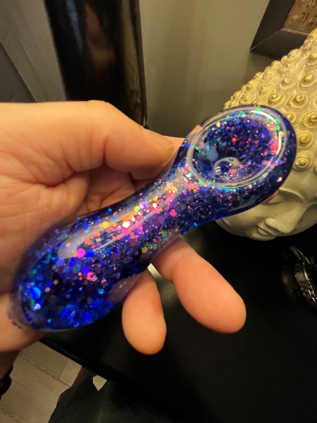 Moon River Freezable Glitter Glass Pipe Color Changing Pipe - Etsy