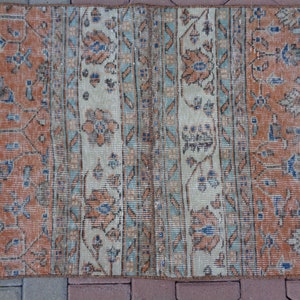 Extra Long Brick Color Runner, Vintage Stairway Runner, Floral Runner ...